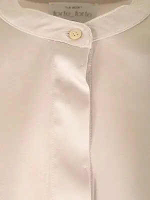 FORTE_FORTE Curved Hem Satin Shirt