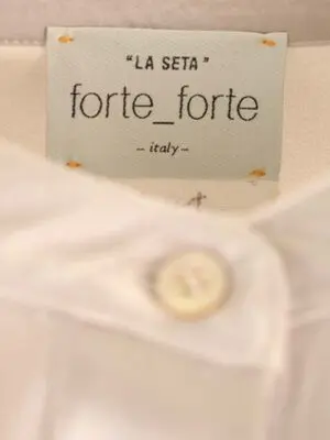 FORTE_FORTE Curved Hem Satin Shirt