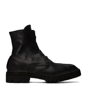 Guidi Lacing Ankle Boots - Black