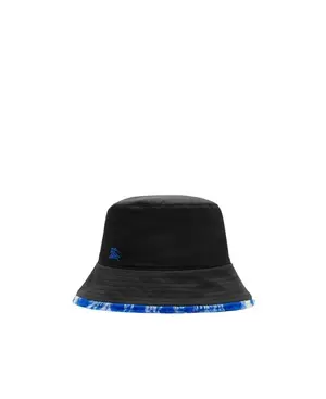 Burberry Plaid-check Pattern Felted Bucket Hat - Black