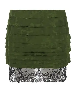 Saint Laurent Patterned Skirt - Green
