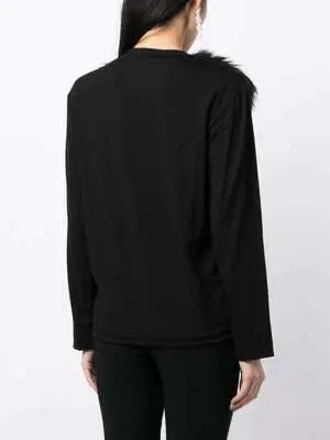 Comme Des Garçons Long Sleeve T-shirt With Plush Front
