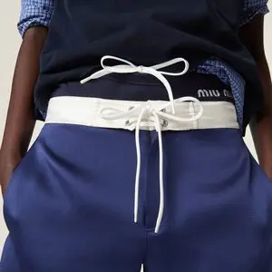 Miu Miu Satin Shorts With Contrast Waistband
