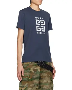 Givenchy Faded 4g Logo Printed Crewneck T-shirt