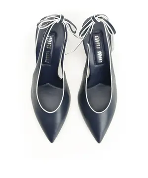 Miu Miu Bow-detailed Pointed-toe Slingback Pumps