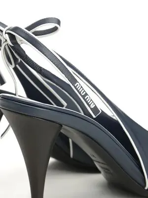 Miu Miu Bow-detailed Pointed-toe Slingback Pumps