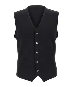 GRAN SASSO Button-up Vest - Black