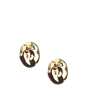 Alexander McQueen Beam Dented Circular Earrings