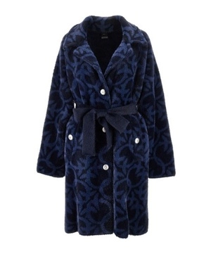 Pinko Pattern Belted Buttoned Coat