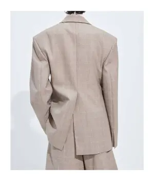 Bottega Veneta Prince Of Wales Wool Jacket - Silt/plaster
