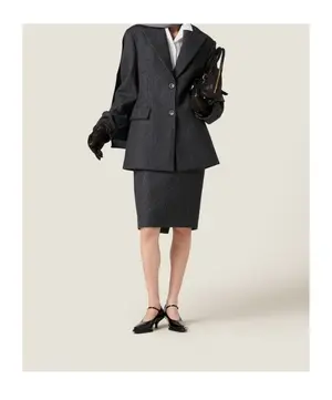Miu Miu Midi Skirt With Rear Slit
