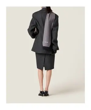 Miu Miu Midi Skirt With Rear Slit