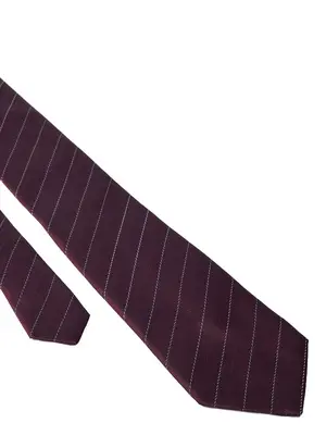 Saint Laurent Striped Logo Patch Tie
