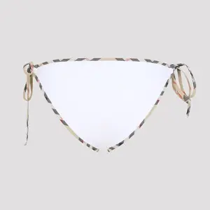 Burberry Check Trim Bikini Briefs - White