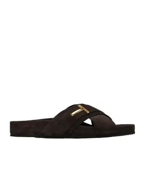 TOM FORD Wicklow T Slippers - Brown