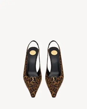 Saint Laurent Babylone Bretuil Slingback Pumps - Brown