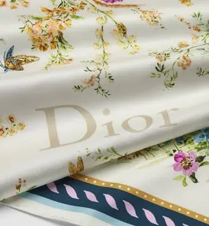 Dior Dioriviera Toile De Jouy Floral Garden 90 Square Scarf - Multicolor