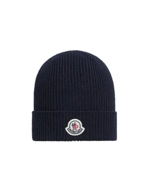 Moncler Wool Beanie - Navy Blue