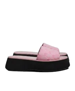 Gucci Flatform Slide Sandals - Pink