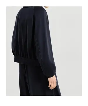 Brunello Cucinelli Cotton And Silk Interlock Cardigan With Shiny Zipper Pull