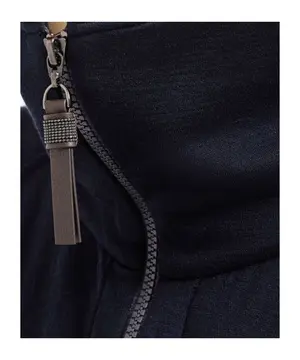Brunello Cucinelli Cotton And Silk Interlock Cardigan With Shiny Zipper Pull