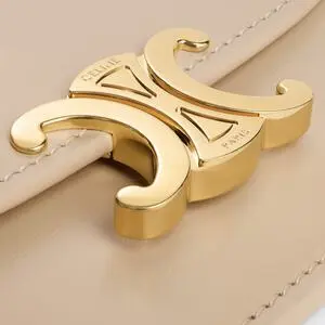 Celine Card Holder With Flap Triomphe In Shiny Calfskin