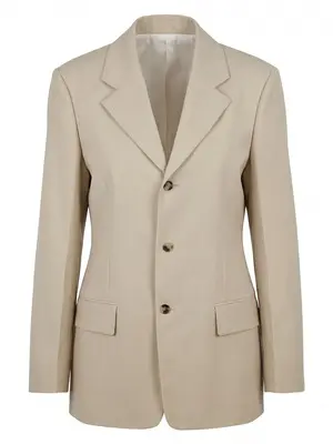 Bottega Veneta Wool And Cotton Jacket - Beige/light Blue