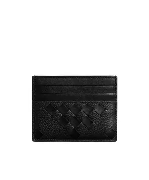 Bottega Veneta Intrecciato Credit Card Case - Black