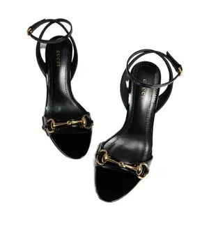 Gucci Donna Wedge Sandal With Horsebit Detail - Black