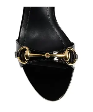 Gucci Donna Wedge Sandal With Horsebit Detail - Black