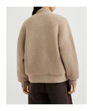 Brunello Cucinelli Cashmere Rib-knit Bomber Jacket - Nude