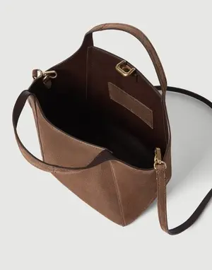 Brunello Cucinelli Sartorial Suede Bucket Bag - Brown