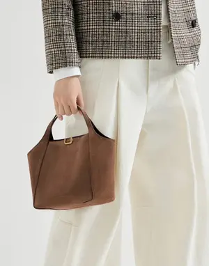 Brunello Cucinelli Sartorial Suede Bucket Bag - Brown