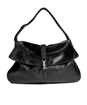 Gucci Jackie Flap Large Crossbody Bag - Black
