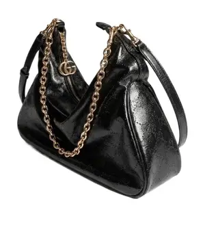 Gucci Lady Lunetta Chain Medium Shoulder Bag - Black
