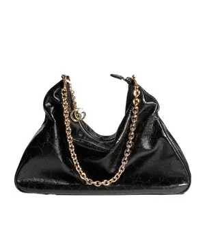Gucci Lady Lunetta Chain Medium Shoulder Bag - Black