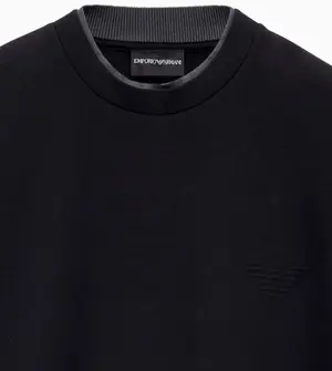 Emporio Armani Double Jersey Sweatshirt With Eagle Embroidery