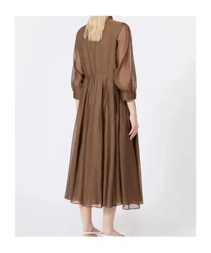 Max Mara Crystal-embellished Pleated Midi Shirt Dress - Honey-colored