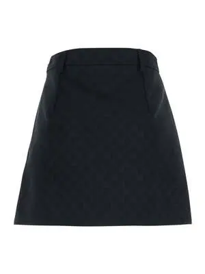 Gucci Gg Cotton Blend Mini Skirt - Black