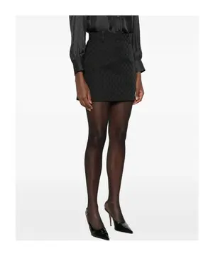 Gucci Gg Cotton Blend Mini Skirt - Black