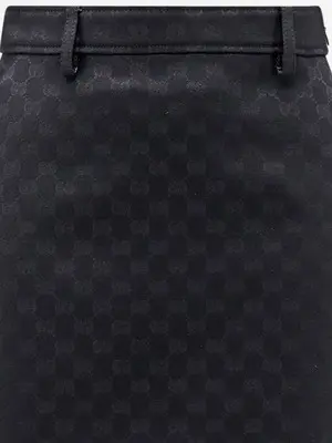 Gucci Gg Cotton Blend Mini Skirt - Black