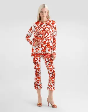 Dolce & Gabbana Majolica Printed Flare Trousers