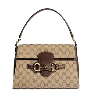 Gucci Horsebit Duomo Medium Top Handle Bag - Sand/dark Brown