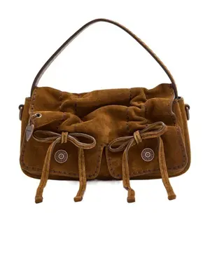 Acne Studios Multipocket Micro Suede Cross-body Bag - Brown