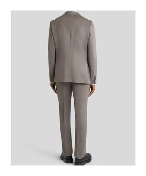 Etro Single-breasted Wool Suit With Chevron Stripes