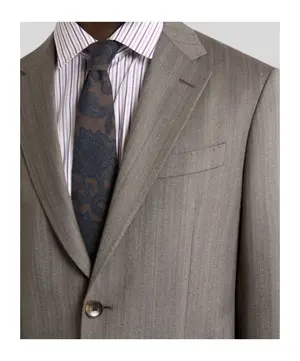 Etro Single-breasted Wool Suit With Chevron Stripes