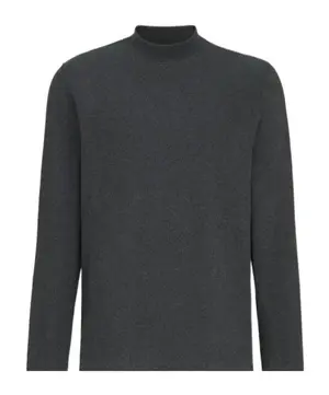 Brunello Cucinelli Long-sleeve Mock-neck T-shirt - Anthracite