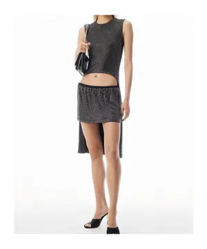 Alexander Wang Crystal Embellished Sleeveless High-neck Top