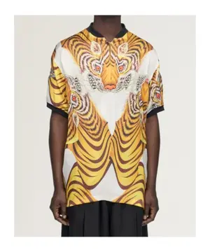 Y3 Tiger-print Short-sleeve Top