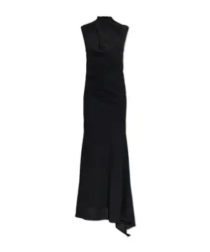 Attico Draped Scarf-back Dress - Black